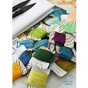 Mandala Hummingbird K309 Counted Cross Stitch KIT#2. Threads, Needles, Fabric, Clippers, Needle Threader and Printed Pattern Inside. Embroidery Pattern Kit