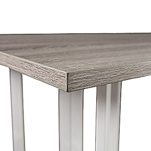 SEI Furniture Driness Drop Leaf Console to Dining Convertible Table, Weathered Gray, White