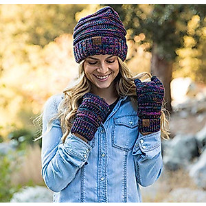 Funky Junque Lined Texting Gloves: 4-TONE Kaleidoscope #32