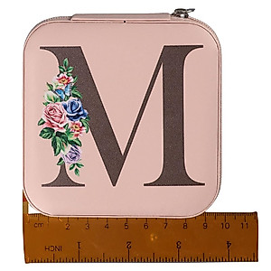 hobbyme Gifts for Women Teen Girls -Small Initial Jewelry Case Jewelry Organizer,Jewelry Box Birthday Gifts for Girl Women Mom