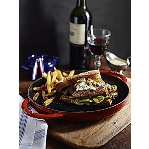 Staub 40509-522 Pure Grill Round, Gray, 10.2 inches (26 cm) Grill Pan, Both Hands, Casting, Enamel, Induction Compatible, Japanese Authentic Product