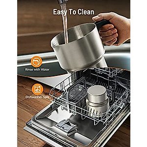 RATRSO Milk Frother and Steamer, 4 IN 1 Frother for Coffee 16.9OZ, Hot Chocolate Maker, Detachable Milk Warmer, Hot/Cold Foam Maker, Dishwasher Safe, Frother for Coffee, Latte, Cappuccino