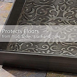 HF by LT Enchanted Scroll Pattern Metal Boot, 30 x 13 inches, Antique Zinc Finish