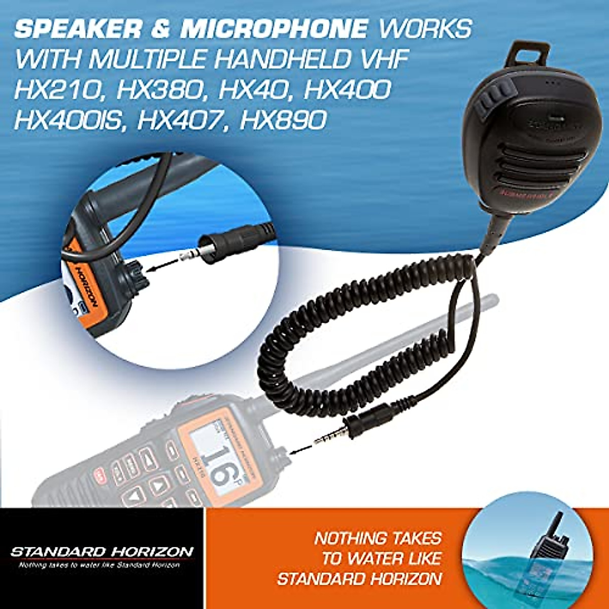 Standard STD-CMP460 Speaker/Mic for Most Standard Handheld VHF Radios
