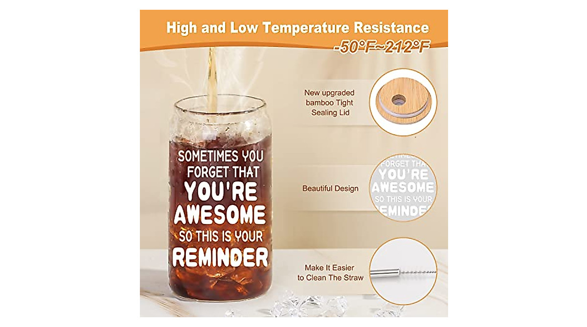 Inspirational Iced Coffee Glass Gift for All Occasions