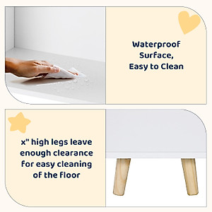 Arlopu Kids Bookshelf Toy Organizer, Wooden Dollhouse Bookcase, 6-Section Toddler Toy Storage Cabinet, Freestanding 4-Tier Display Book Shelves, for Playroom, Bedroom, Daycare, White