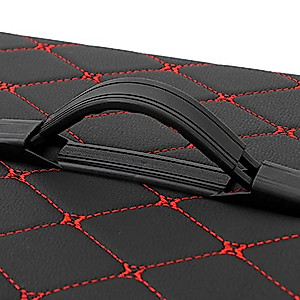 Folding Leather Car Trunk Storage Box Waterproof Cargo Storage Bag Storage Organize Storage Box (D L)