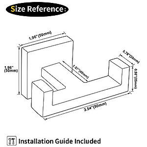 GERZWY Bathroom Matte Black Double Coat Hook SUS 304 Stainless Steel Towel/Robe Clothes Hook for Bath Kitchen Modern Hotel Style Wall Mounted
