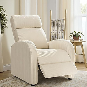 YESHOMY Recliner Chair for Adults, Adjustable Modern Single Sofa with Padded Seat Backrest for Living Room, with Lumbar Support, Beige
