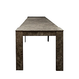 SSLine Rectangular Extendable Dining Table with Storage Cabinet 98.43" Super Long Conference Table for 6 8 10 12 People Rustic Walnut Expandable Kitchen Tables for Home Office Computer Table