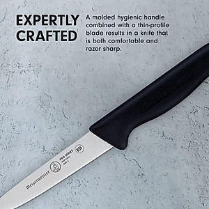 Messermeister Pro Series 4” Spear Point Paring Knife - German X50 Stainless Steel & NSF-Approved PolyFibre Handle - 15-Degree Edge, Rust Resistant & Easy to Maintain - Made in Portugal