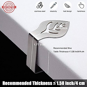 CUNGLIN Table Cloth Holder Clips 10 Pack, Leaf Shape Picnic Tablecloth Clip Outdoor Large Heavy Duty Stainless Steel Decorative Cover Clamp Pin for Party Wedding Restaurant Camping RV Accessories