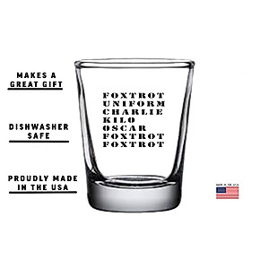 Rogue River Tactical Funny Foxtrot OFF Shot Glass Gift For Military Veteran Acronym