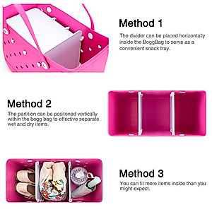 SMART DK 2pcs Divider Tray Compatible with Bogg Bag Divider for Original XL Bogg Bag Accessories Inserts Beach Bag Accessories Suitable for Bogg Bag Organizer Inserts (2-PACK WHITE)