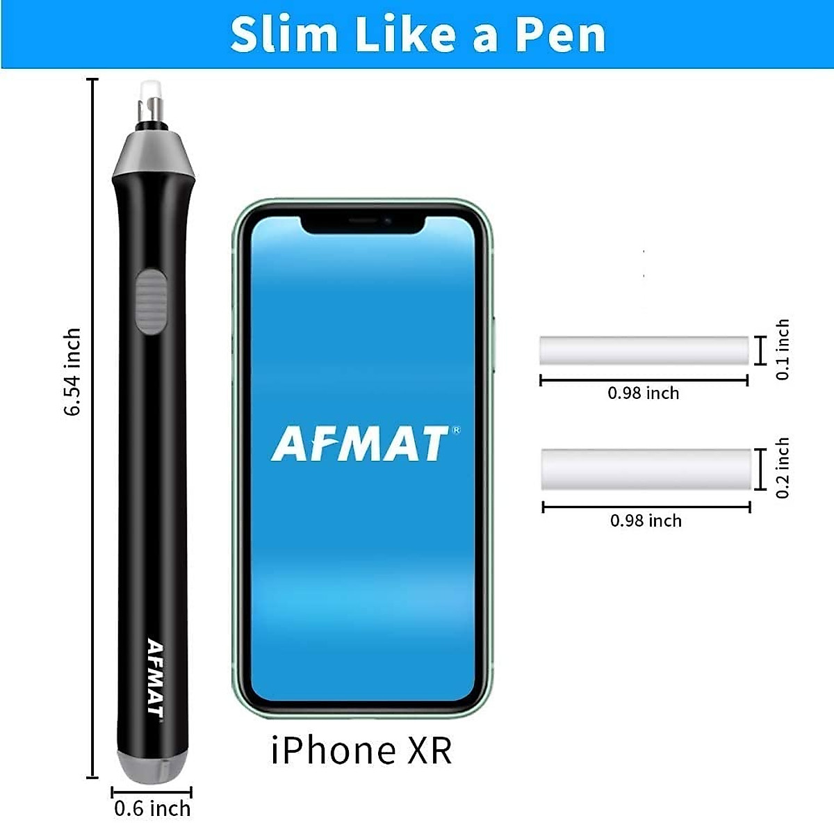 Electric Eraser, Couture Creations Creative Detailer Tool, AFMAT Electric Eraser Kit for Artists, 140 Refills, Battery Operated Pencil Eraser for Sketching Pencils/Drafting/Drawing/Graphite Pencils