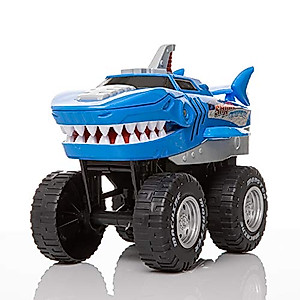 Rugged Racers Monster Trucks for Boys and Girls – Off Road Big Wheels Vehicle – Shark – Battery Operated Mouth Opening Design – Revving Engine with Sounds and Lights