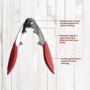 Maine Man Spring-Action Lobster Cracker, Chrome-Plated Zinc Alloy and Silicone