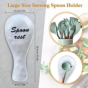 JANEAST Ceramic Spoon Rest For Kitchen Counter,Spoon Holder for Stove Top，perfect size for Cooking, Ladles, Tong, Coffee Spoon Rest, Heat-Resistant Cooking Utensil Rest, Counter Protection (large)