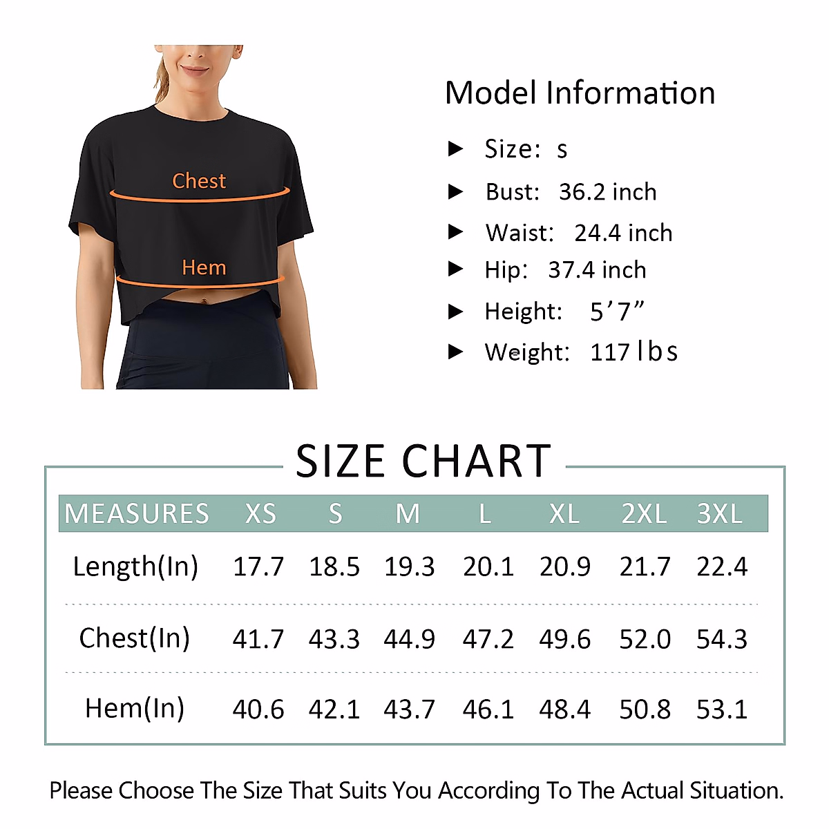 THE GYM PEOPLE Women's Workout Crop Top T-shirt Short Sleeve Boxy Yoga Running Cropped Basic Tee Black