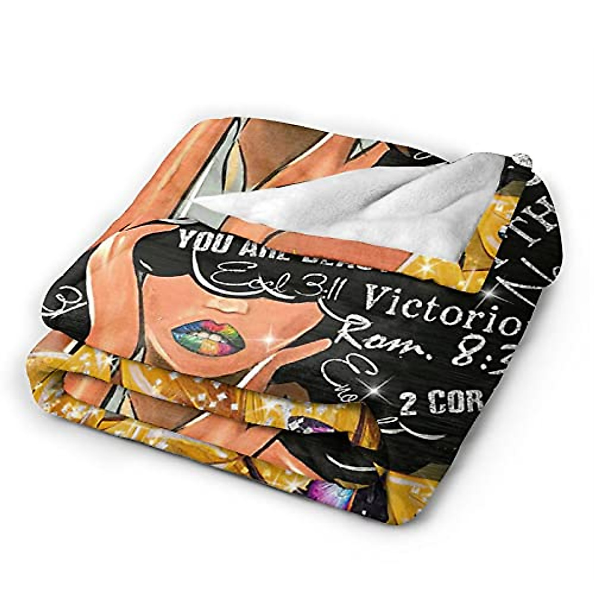 SOULDOOR African American Blanket Black Woman Queen Sunflower Throw Blanket Ultra Soft Fleece Blanket for Home Travel Couch Sofa Warm Cozy Fuzzy Blanket for Kids Adults Girl Gift All Season 60"X50"