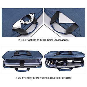 11.6 12.9 Inch Laptop Bag, Men Women Travel Briefcase with Organizer, Waterproof Laptop Sleeve for Lenovo Chromebook 11.6, Surface Pro 7/6/5/4, Macbook Air 13 A2337 A2179, Dell HP ASUS Carry Case,Blue