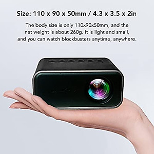 Mini Projector, HD LED Micro Mobile Phone Same Screen, AV Audio Interface Projector with Remote Control for Laptop TV Phone Tablet(Black)