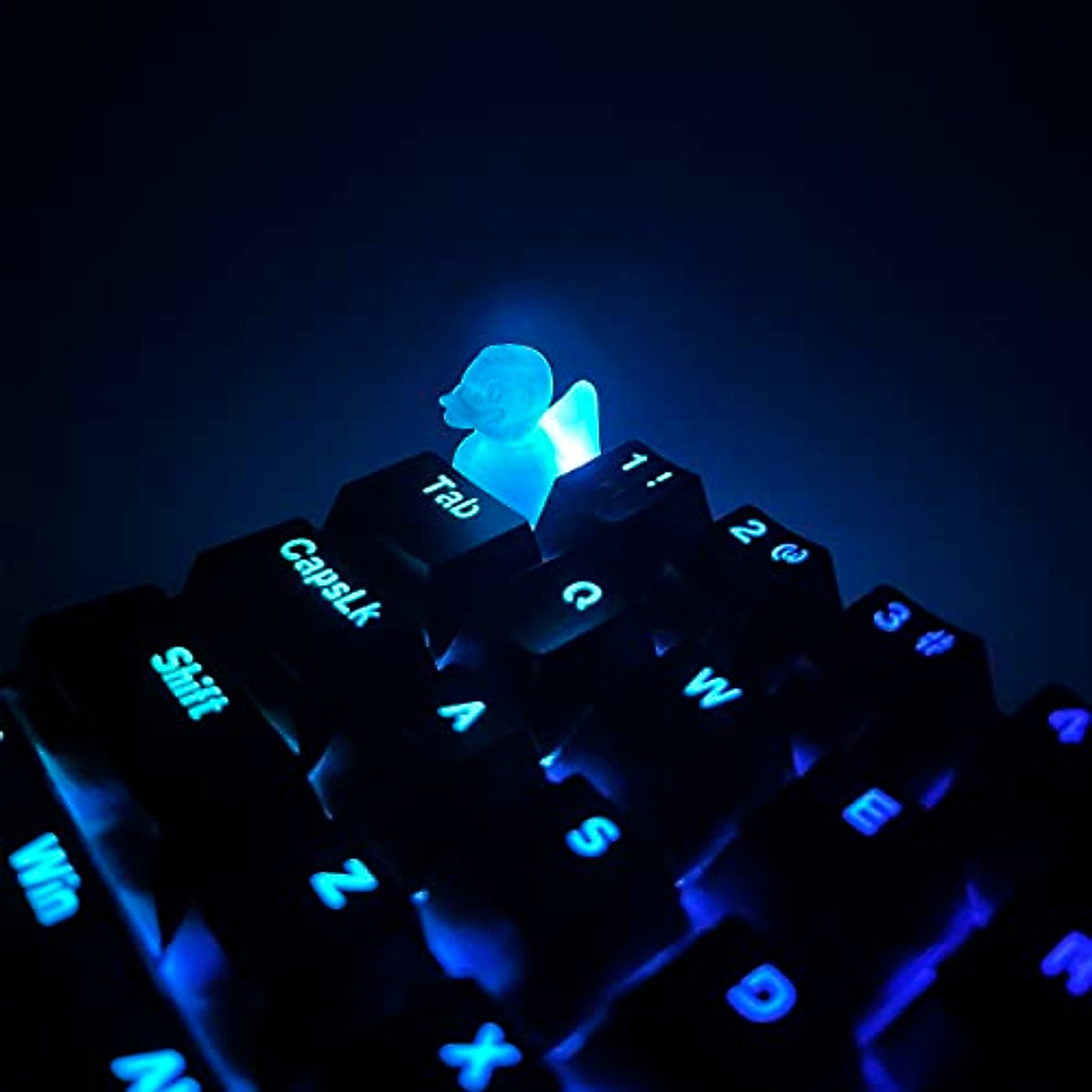 Custom Keycap for Mechanical Gaming Keyboard - Design Cute Duck Transparent- Artisan Cherry MX Made in Resin with Universal Compatibility - Unique Gift Idea