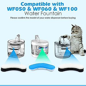 BEIJITA Cat Water Fountain Filter,Triple Filtration System Pet Water Fountain Filters,12PCS Cat Fountain Filter Replacement for Clear Cat Water Fountain, Dog Water Dispenser