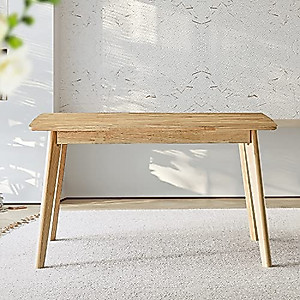seonyou Solid Wood Kitchen Dining Table Mid Century Modern Wooden Dining Room Table Rectangular Kitchen Table Rustic Restaurant Table