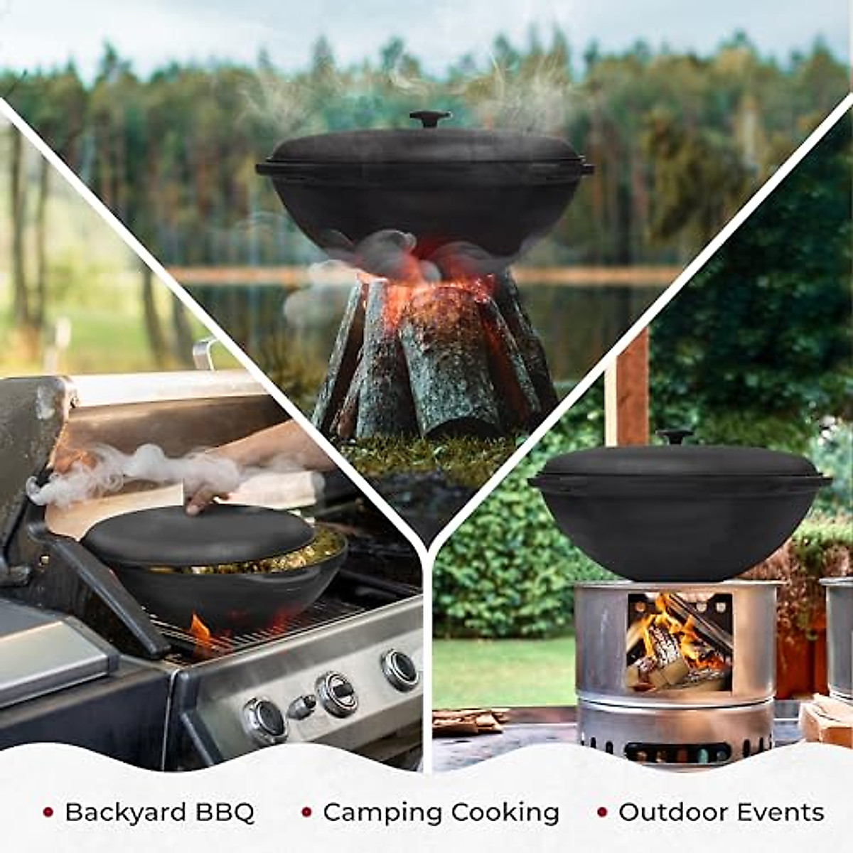 Dutch Oven Pot with Lid 23 Quarts (22 L) - Camping Dutch Oven - Cast Iron Cookware Set - Uzbek Kazan Cast Iron – Premium Camping Cookware