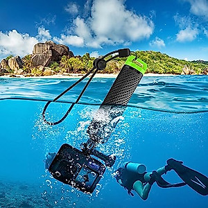 Sametop Floating Hand Grip Waterproof Handle Compatible with GoPro Hero 12, 11, 10, 9, 8, 7, 6, 5, 4, Session, 3+, 3, 2, 1, Hero (2018), Fusion, Max, DJI Osmo Action Cameras (Green)