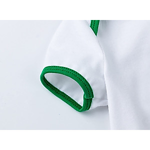 Zusnxaxe Infant Baby Girl My 1st St. Patrick's Day Outfit Short Sleeve Shamrock Bodysuit and Green Tutu Dress Bow Headband 3Pcs Clothes 3-6 Months