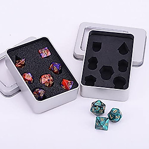 Zerodeko 4pcs Silver Metal Tin Box Lids Metal Dice Case Dice Storage with Foam for Dice Small Tins for Home Storage Outdoor Active Storage Containers Silver