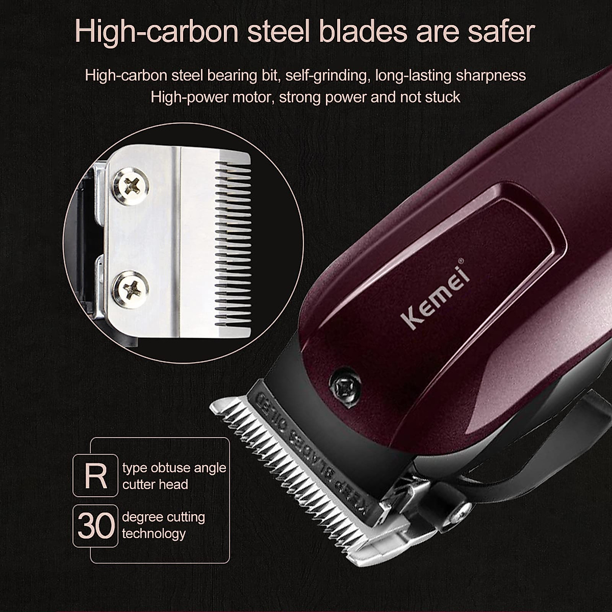 Professional Hair Clippers for Men Rechargeable Barber Set Cordless Professional Hair Clippers For Barbers Trimmer For Family use km-2600
