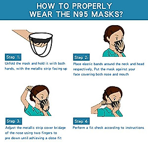 Benehal NIOSH Approved N95 Mask Particulate Respirators, Pack of 10 N95 Face Masks, Individually Wrapped, Black