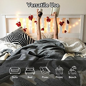 Wellstil Nerthus Turkish Cotton Blanket King Size, Lightweight Blanket for All Season, Beige Throw Blanket for Couch Sofa, Turkish Blanket King Size Bedspread Soft and Breathable 79 x 98 inches