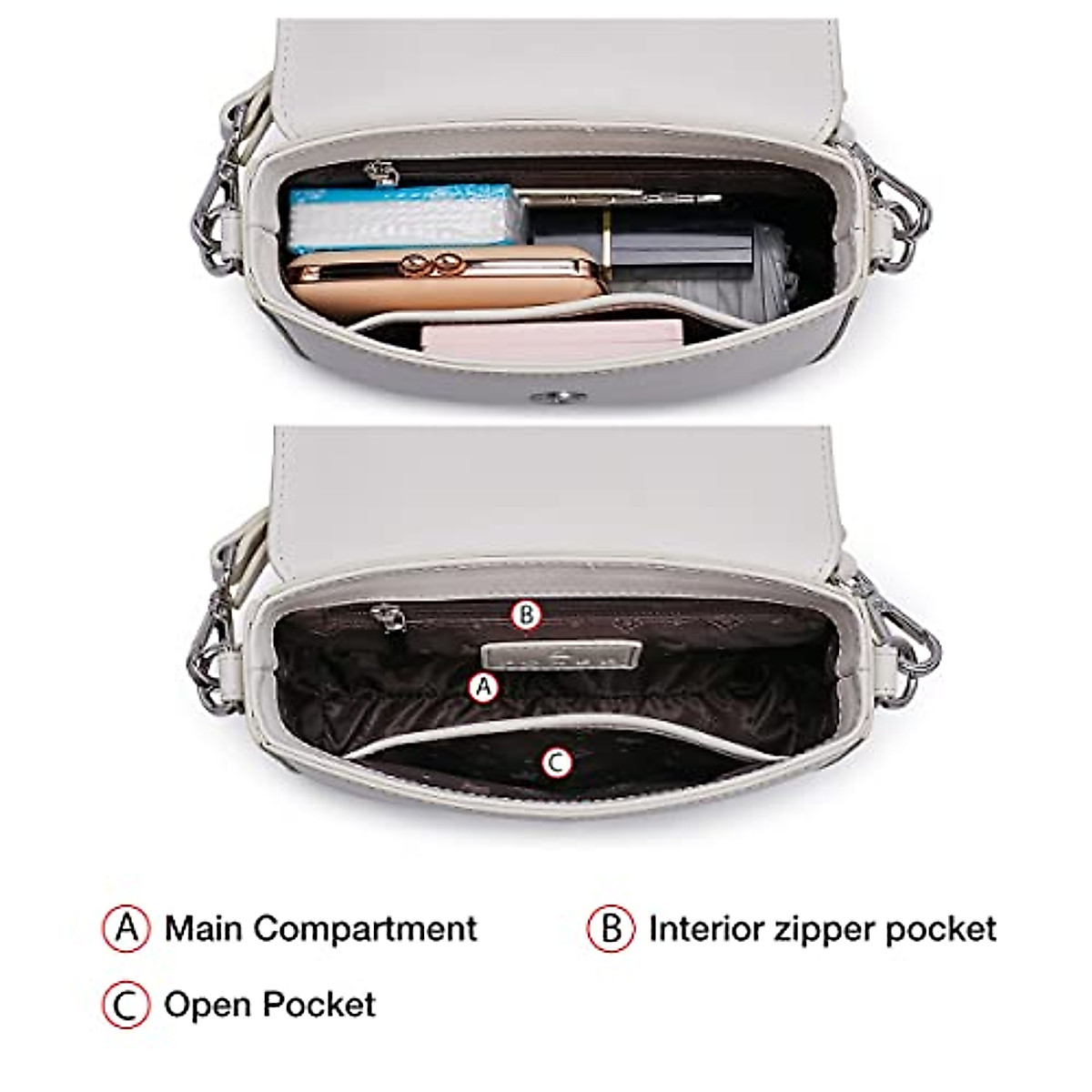 Split Cow Leather Crossbody Bag for Women Genuine Leather Shoulder Bag Ladies Fashion Bag Purse with Two Shoulder Straps Casual Underarm Bag