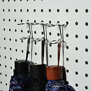 Rddconkit 20 pcs Ring Pegboard Hooks, Multi Ring Tool Hooks Storage Pegboard Pliers Rack Stainless Steel Pegboard Tool Utility Hooks Accessories Shelves for Garage Workshop Carport Basement