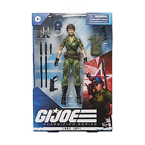 G. I. Joe Hasbro Classified Series Lady Jaye Action Figure 25 Collectible Premium Toy with Multiple Accessories 6-Inch Scale with Custom Package Art , Green