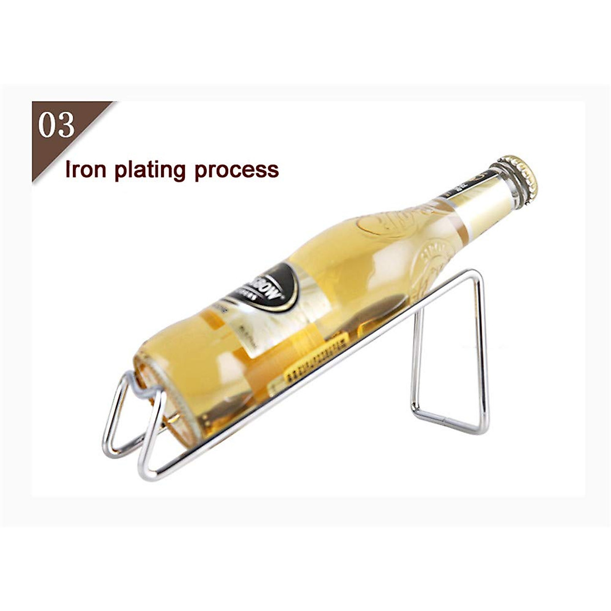 CdyBox Creative Metal Red Wine Rack Single Wine Bottle Holder Rack Display for Home Living Room Wine Rack (Silver)