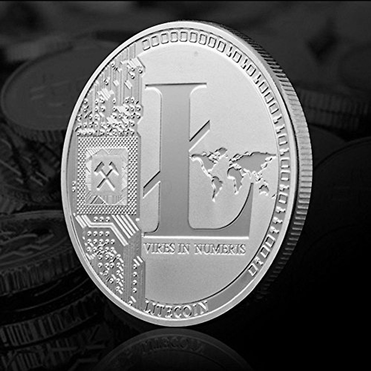 Silver Plated Commemorative Litecoin Collectible Iron Miner Coin - One Item w/Random Color and Design