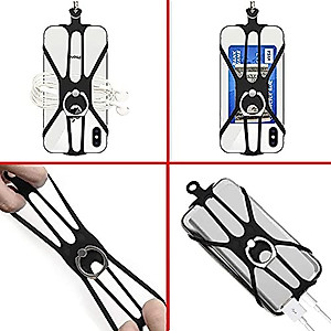 Kinizuxi 2 Pcs Cell Phone Lanyard Crossbody with Adjustable Neck Strap and Phone Ring Grip,Universal Smartphone Lanyard for iPhone Lanyards for Around The Neck Compatible with Most Smartphones