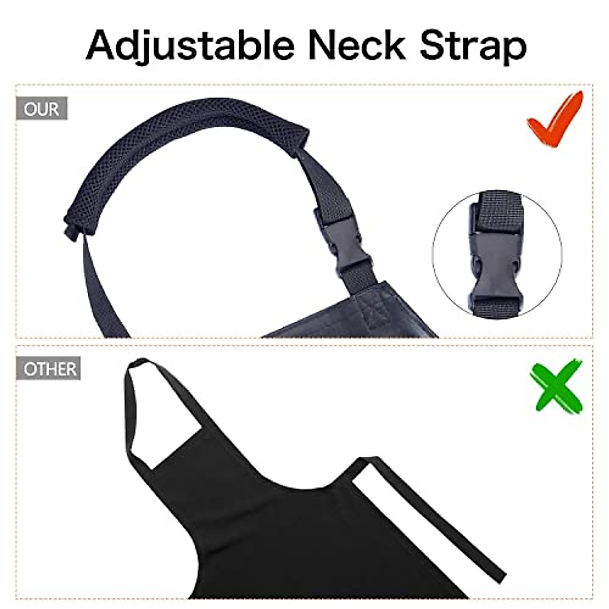 2 Pack Waterproof Rubber Black Vinyl Apron for Men 39" Lightweight Chemical Resistant Industrial Work Apron Adjustable Plastic Aprons for Dishwashing Butcher Dog Grooming Lab Work Fish Cleaning