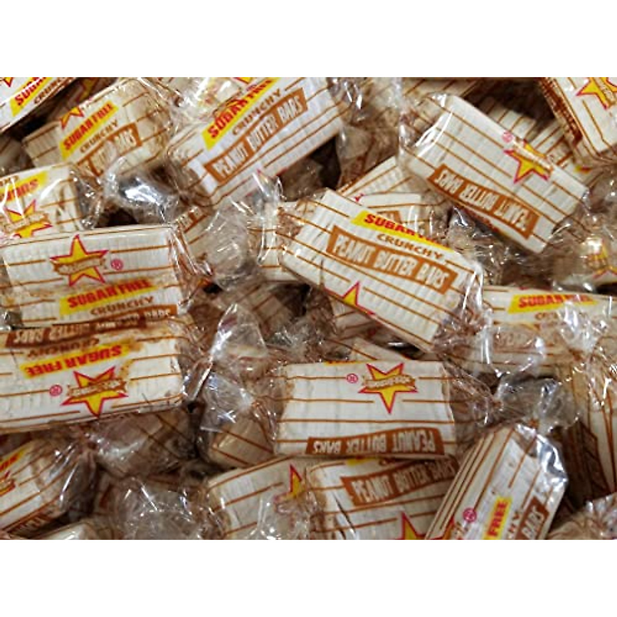 Atkinson's Sugar Free Peanut Butter Bars - Delicious Individually Wrapped 1 lb Bulk Frosted Coated Candy