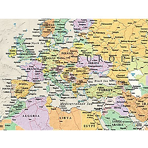 RMC 32" x 50" Classic United States USA and World Wall Map Set (Classic Edition)