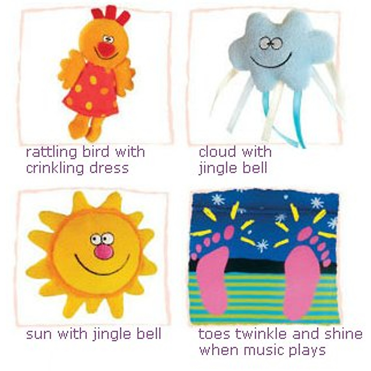 Taf Toys Toe Time Infant Car Seat Toy | Kick and Play Activity Center with Music, Lights, Mirror, and Jingling Toys | Fun Travel Baby Toy for Rear Car Seat | Easier Drive with Newborns, Babies