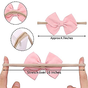 doboi 24pcs Baby Girls Flower and Hair Bows Headbands Soft Nylon Hairbands Elastic Hair Accessories for Newborns Infants Toddlers and Kids