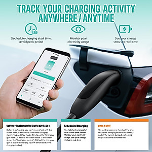 AIMILER Level 2 Tesla Charger(Wireless WiFi APP), 240V, 32 Amp, NEMA 14-50 Plug, 25ft Cord - Portable/Home NACS Connector Electric Car(EV) Charger for Tesla - Compatible with Tesla Model X/Y/3/S