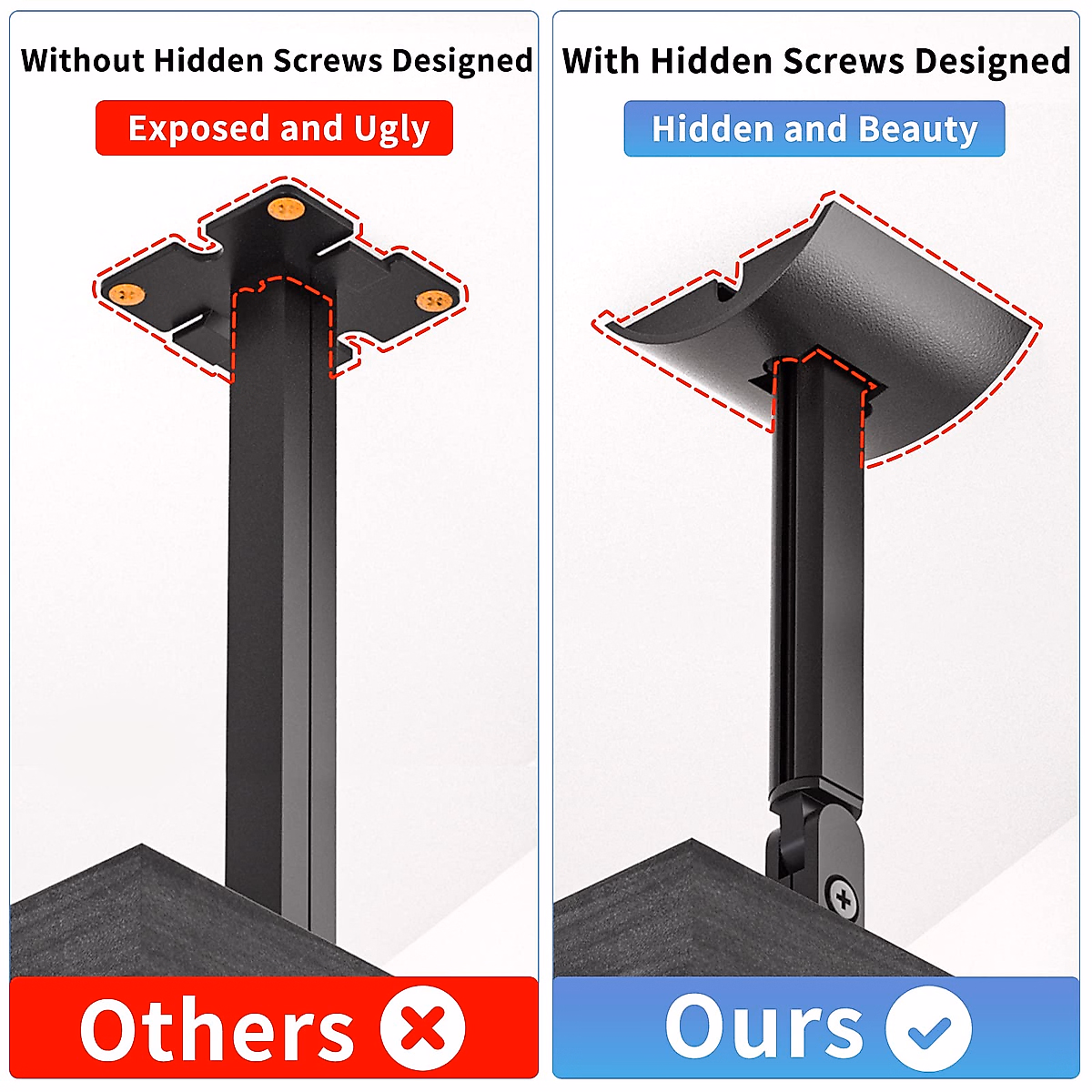 tiebutie Speaker Wall Mount for Samsung SWA-8500S/9000S/9100S/9200S, Adjustable Ceiling/Wall Speaker Mount, Black