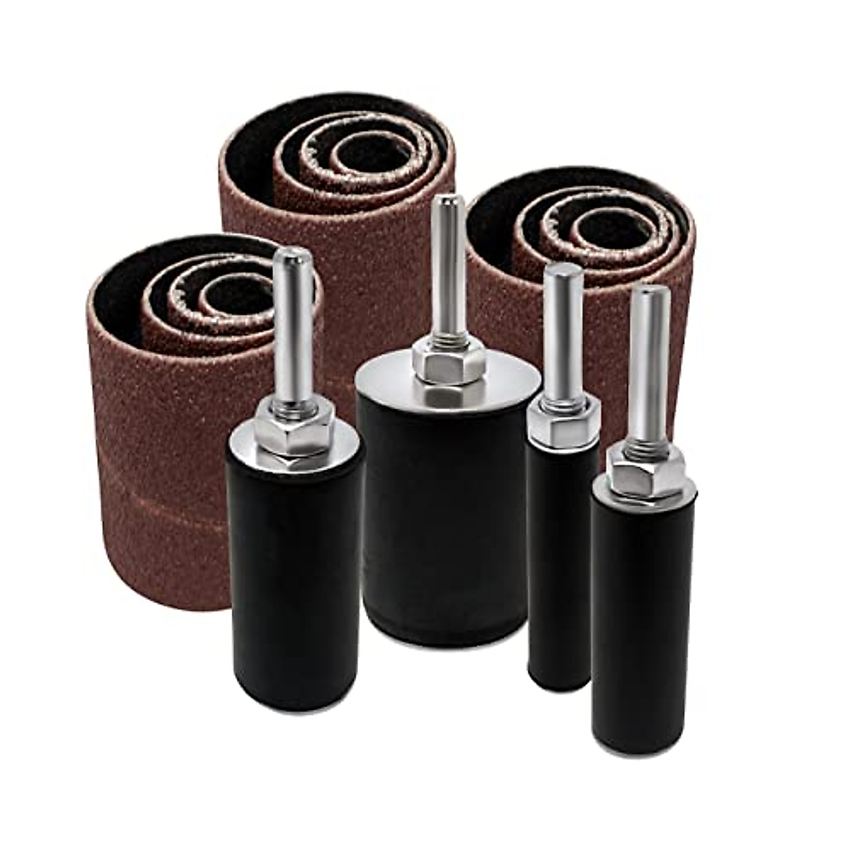 LINE10 Tools 16 Pack Sanding Drum and Sleeves Set for Drill, 2-inch Long, 60, 80 and 120 Grit